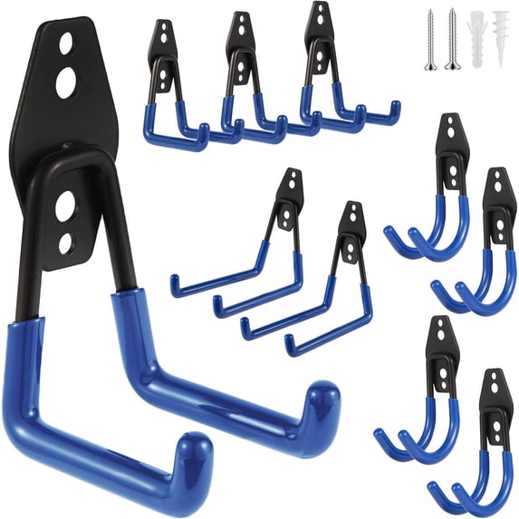 Steel Garage Hooks Wall Tool Organizer, 10 Pack Garage Storage Hook ...