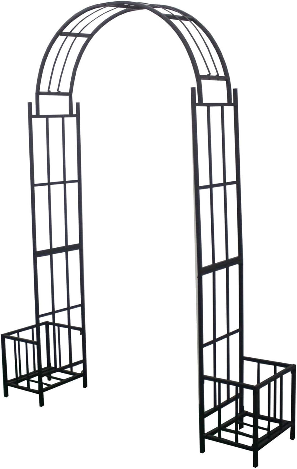 Steel Garden Arch with Plant Basket, 7'6" High x 3'7" Wide, Garden ...