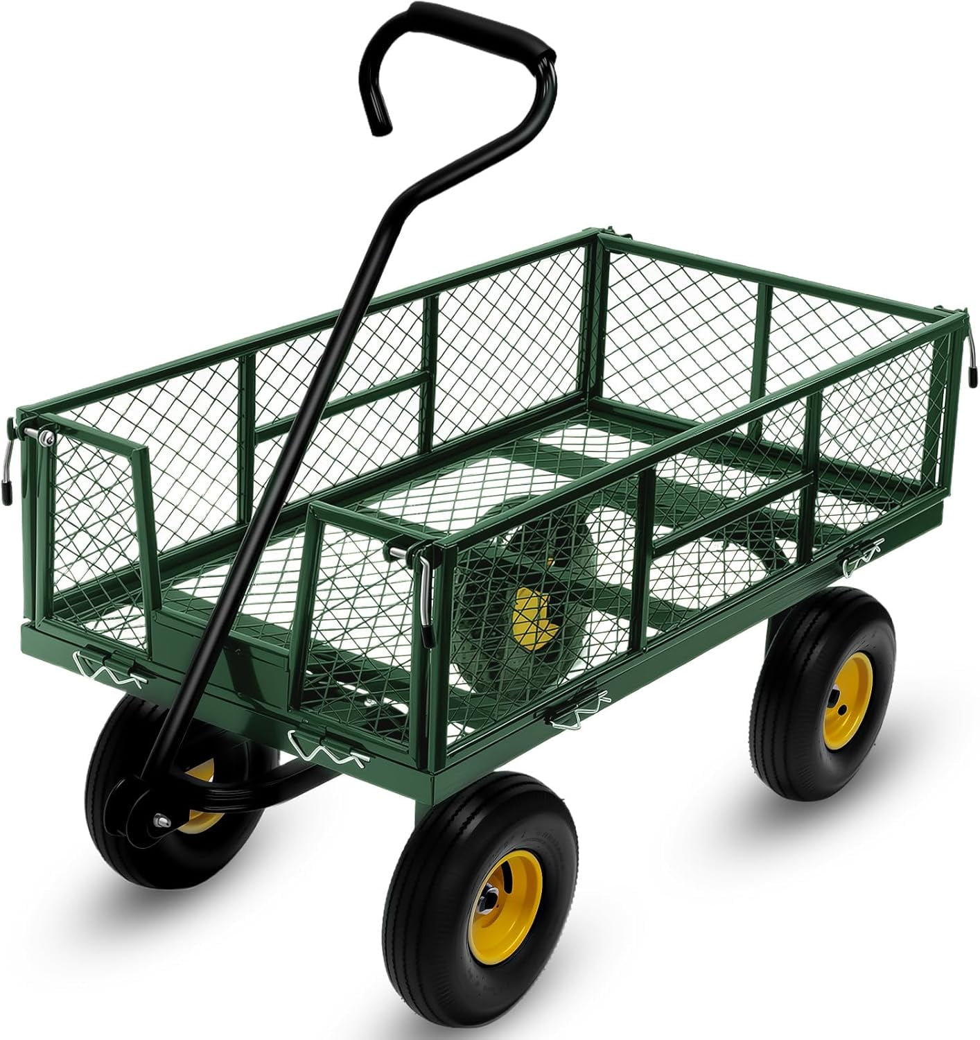 Steel Garden Cart, 2-in-1 Heavy Duty Utility Wagon 900 LBS Capacity ...