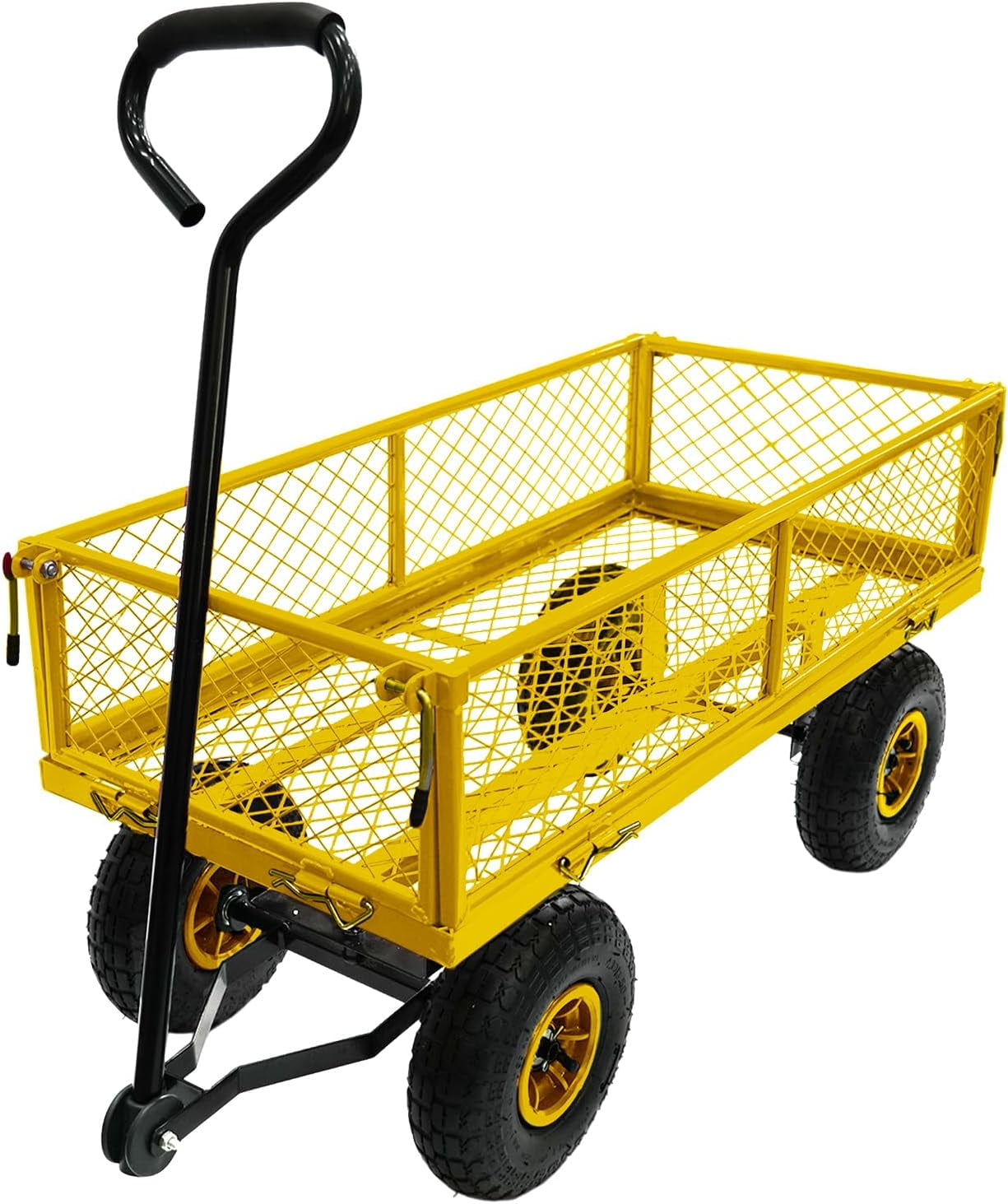 Steel Garden Cart 400 lbs Capacity Heavy Duty Garden Wagons,with Removable Steel Mesh Sides to ...