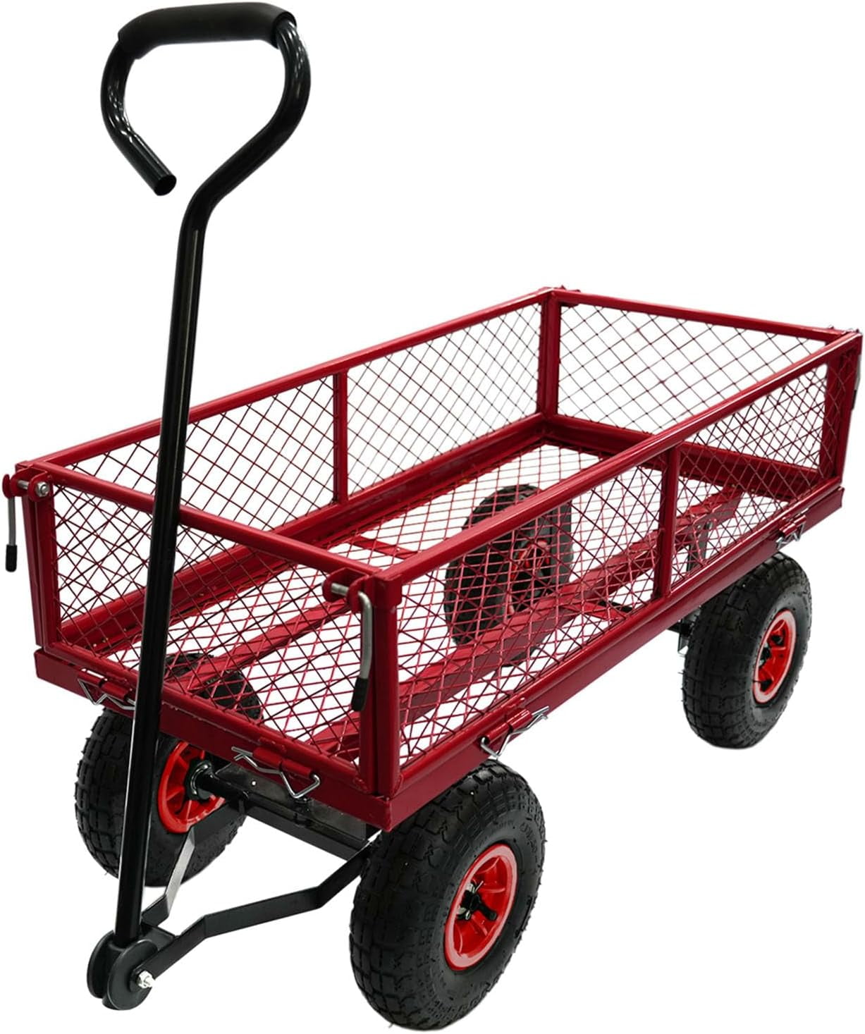 Steel Garden Cart 400 lbs Capacity Heavy Duty Garden Wagons,with ...