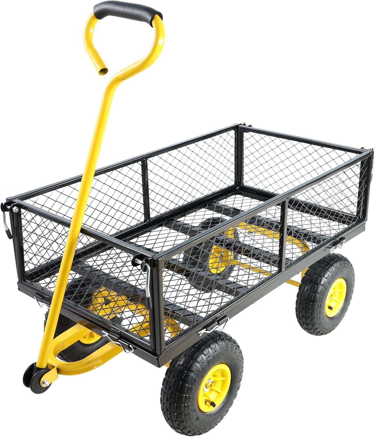 Steel Garden Cart 400 lbs Capacity with Removable Steel Mesh Sides to ...