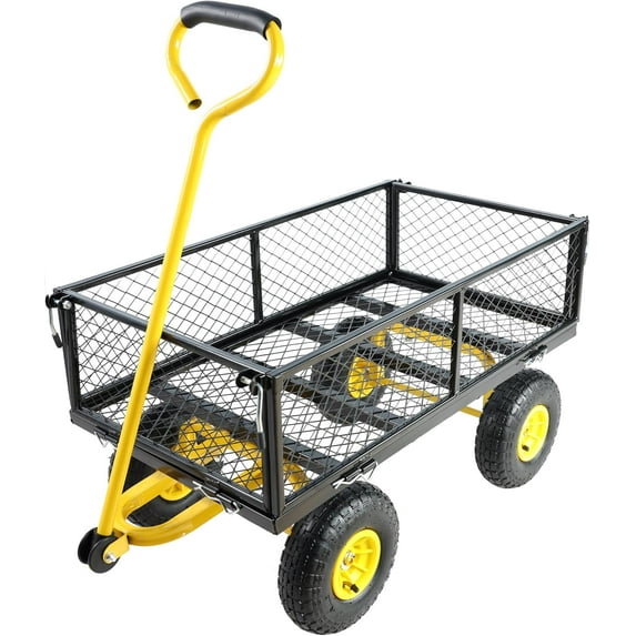 Steel Garden Cart 400 lbs Capacity with Removable Steel Mesh Sides to ...