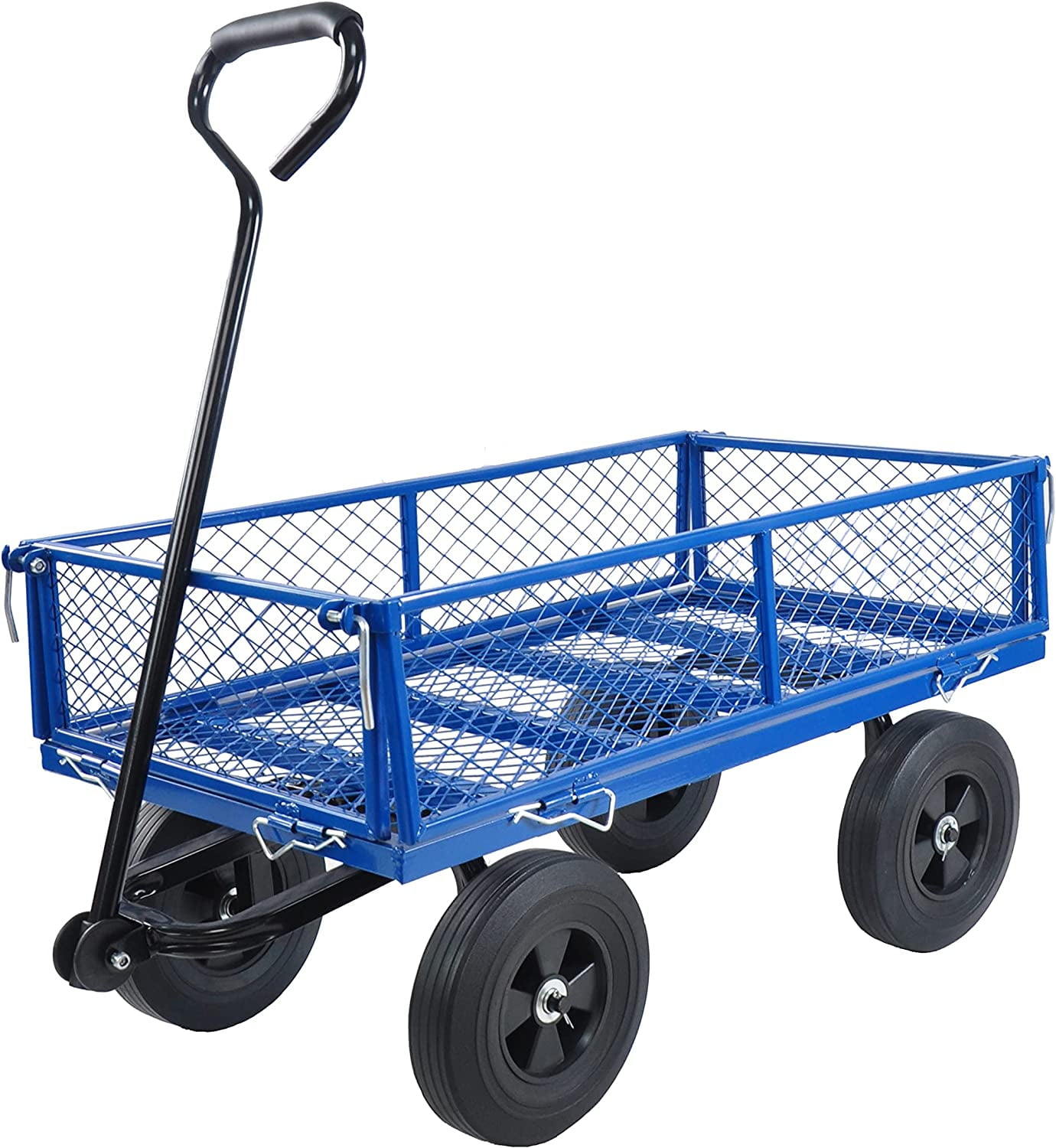 Steel Garden Cart Flatbed with Removable Sides, 550LBS Heavy Duty Yard ...