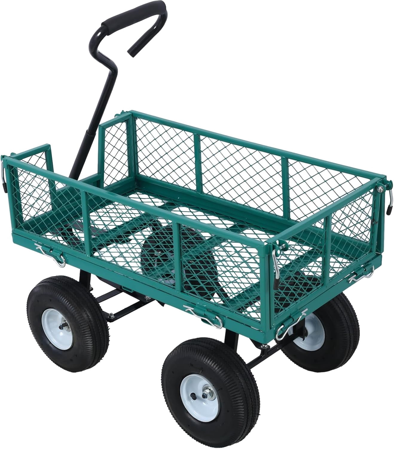 Steel Garden Cart,Heavy Duty 550 lbs Capacity, with Removable Mesh ...