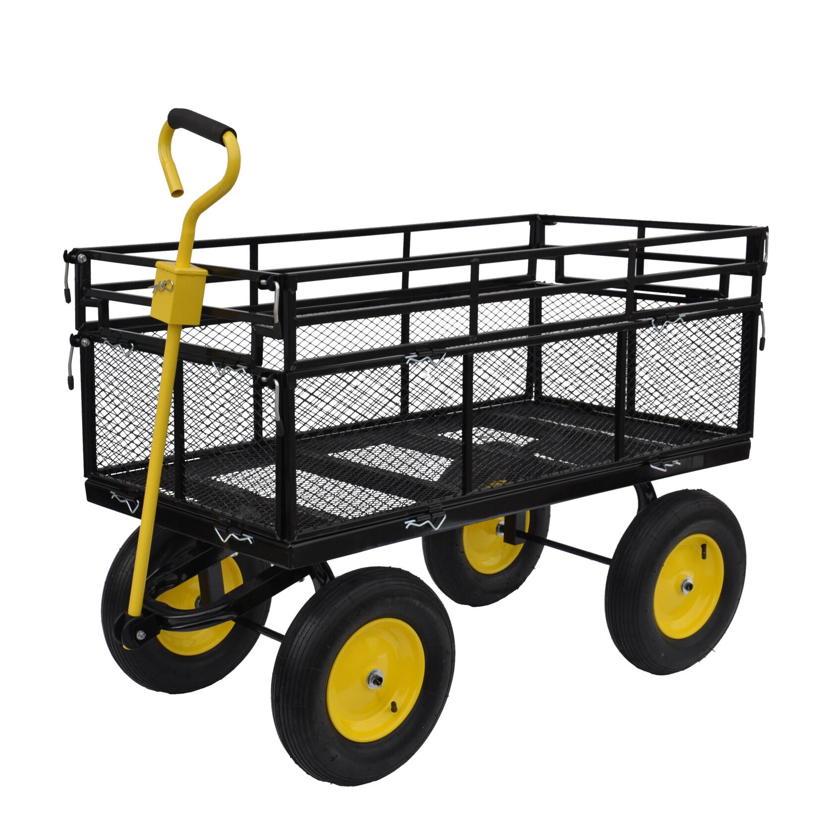 Steel Garden Cart with Removable Mesh Sides, Heavy Duty 550Lbs Capacity ...