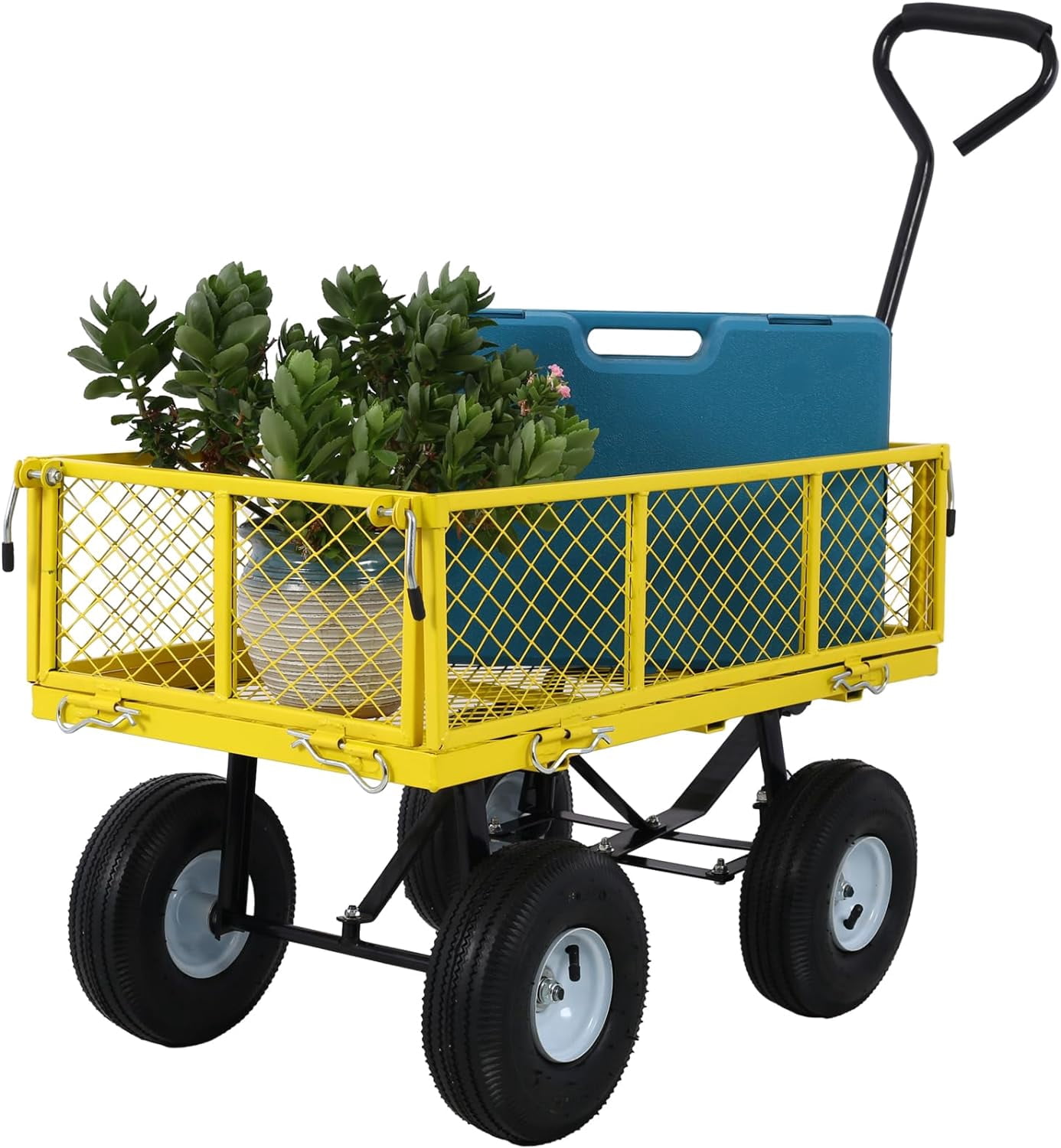Steel Garden Cart – Utility Garden Cart Wagon with Removable Sides ...