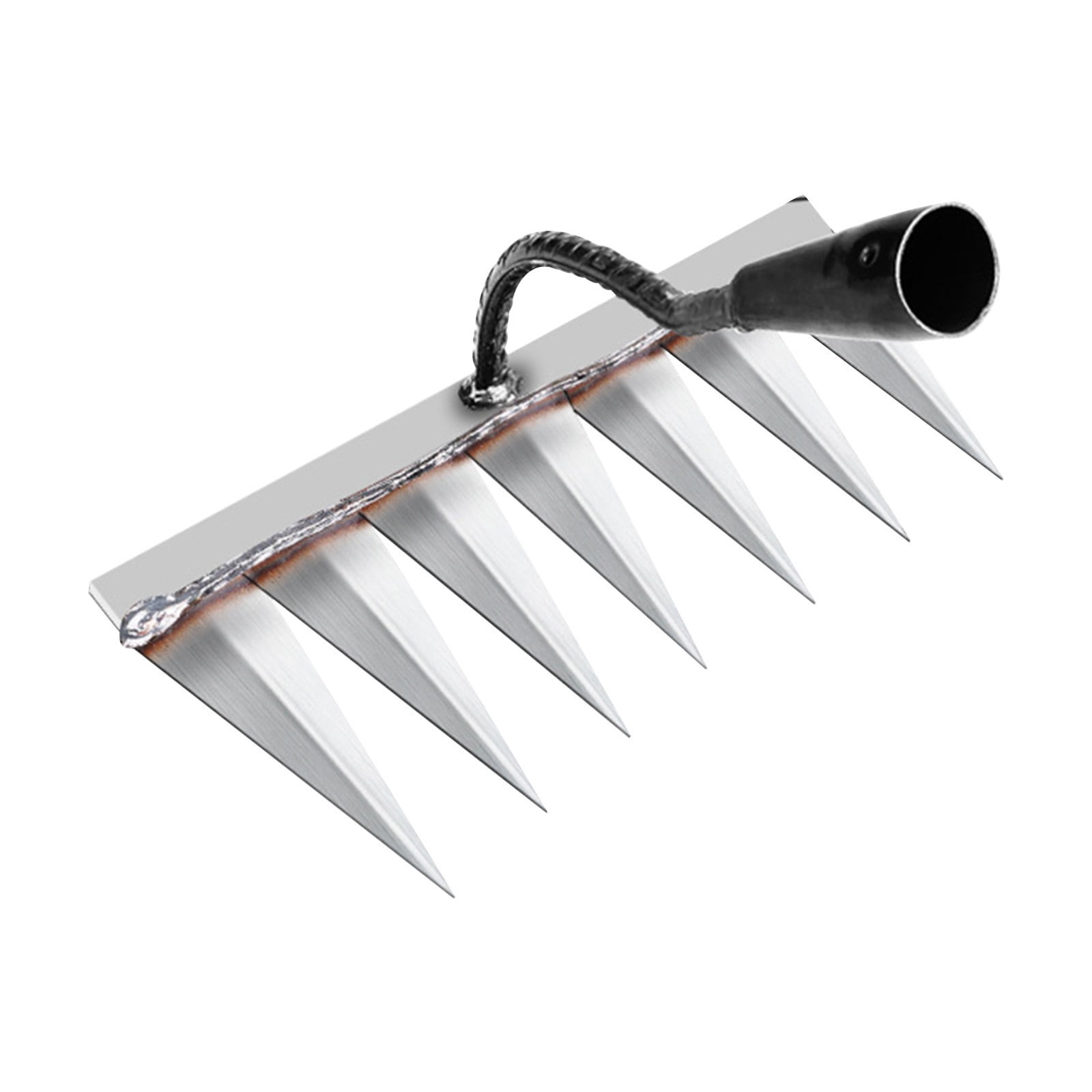 Steel Garden Hoe Rake Head Weeding Tool with Ergonomic Handle for Soil ...