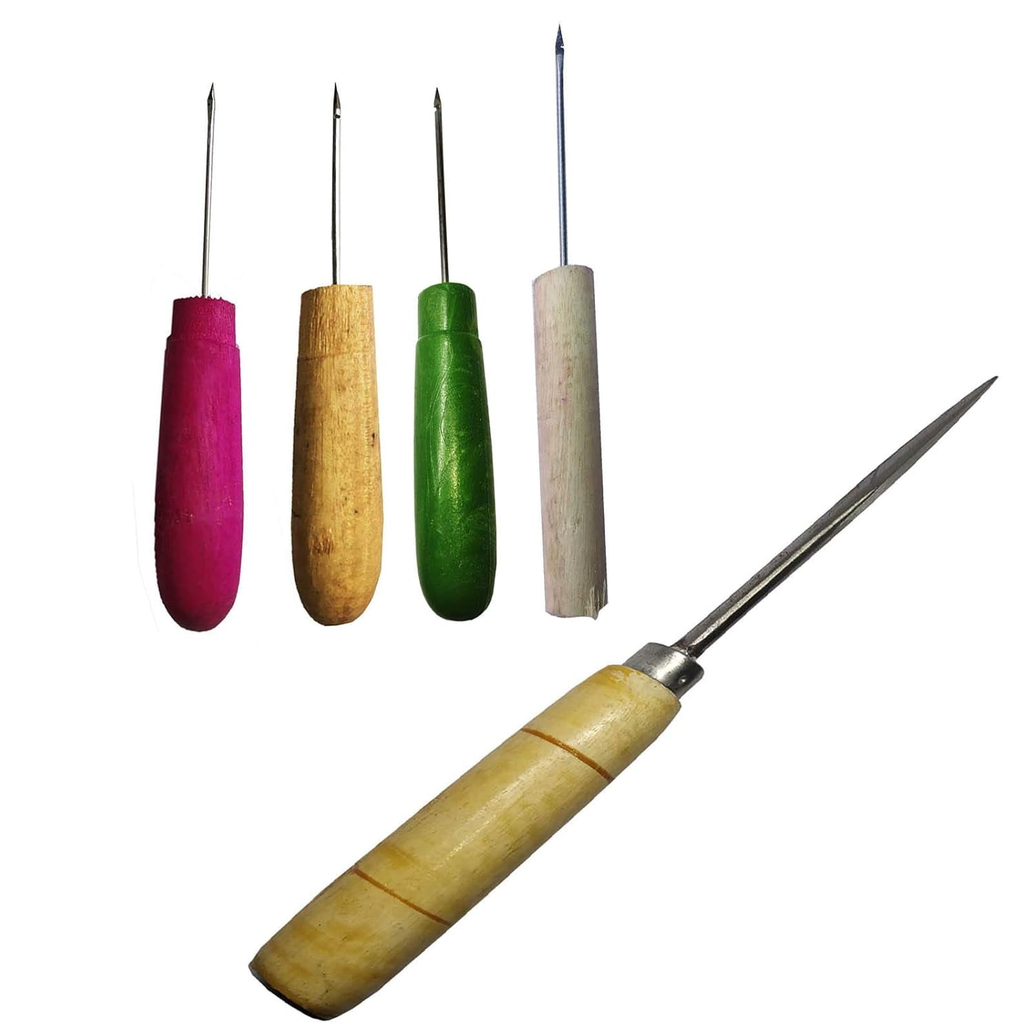 Steel Gourd Shape Wood Handle Pin Punching Hole Maker Scratch Awl ...