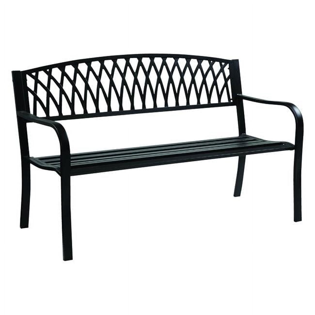Steel Grass Back Park Bench - 33.46 x 50 x 23.62 in. - Walmart.com