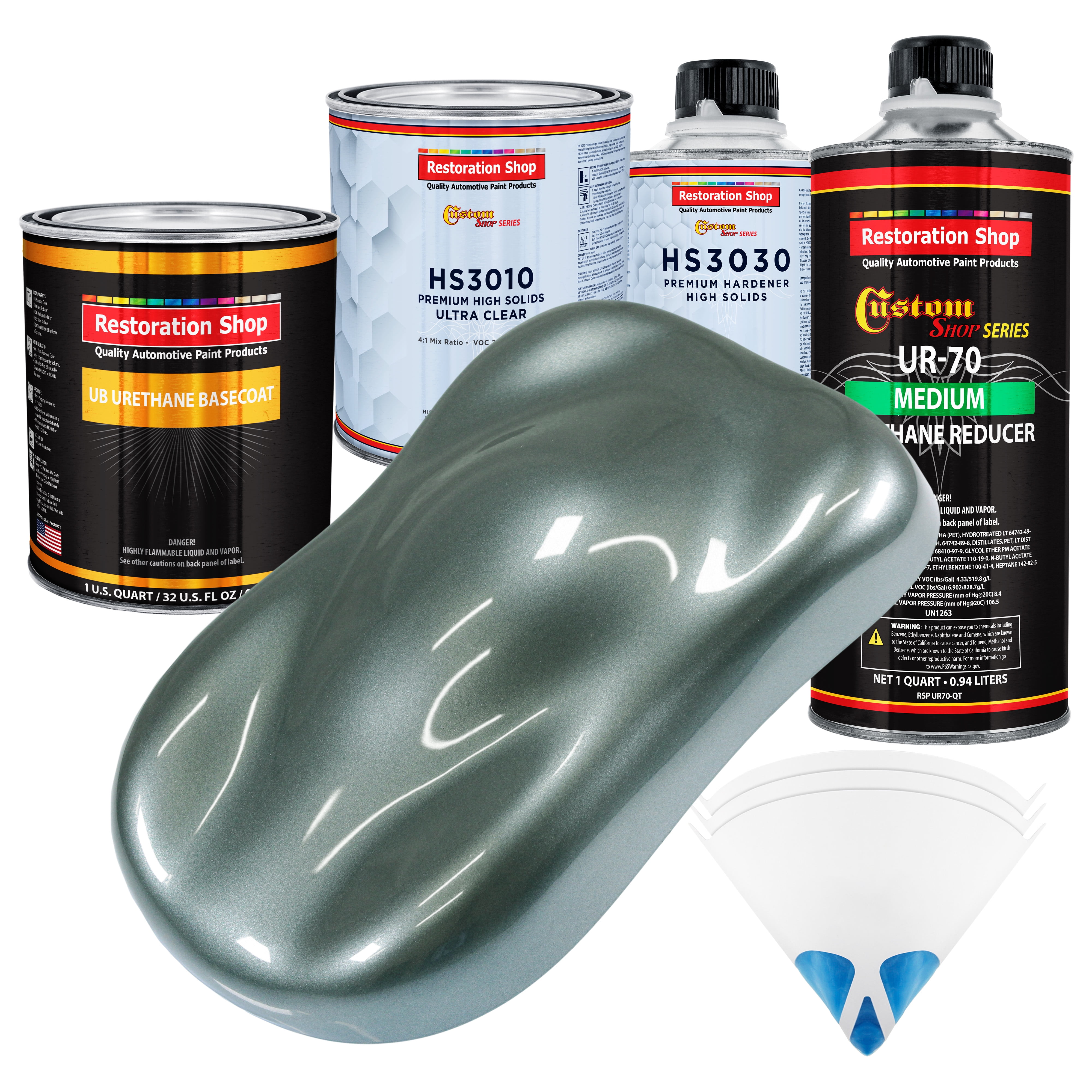 Steel Gray Metallic Premium Quart URETHANE BASECOAT CLEARCOAT Car Auto ...
