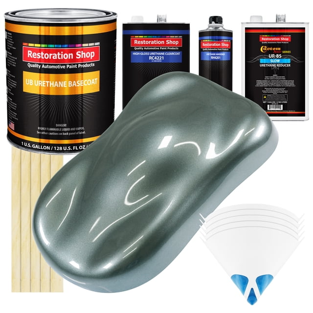 Steel Gray Metallic SLOW 1 Gallon Auto Car Paint Kit URETHANE BASECOAT ...