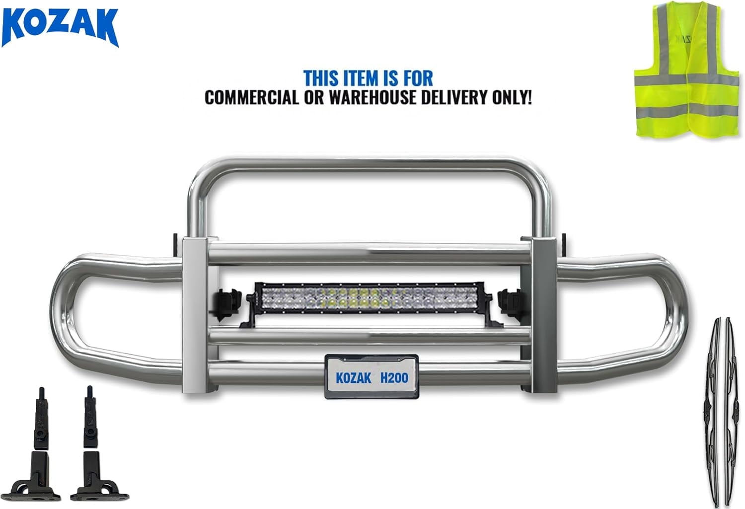 Steel Grille Deer Moose Brush Bumper Guard Herd Series 200 w/Brackets ...