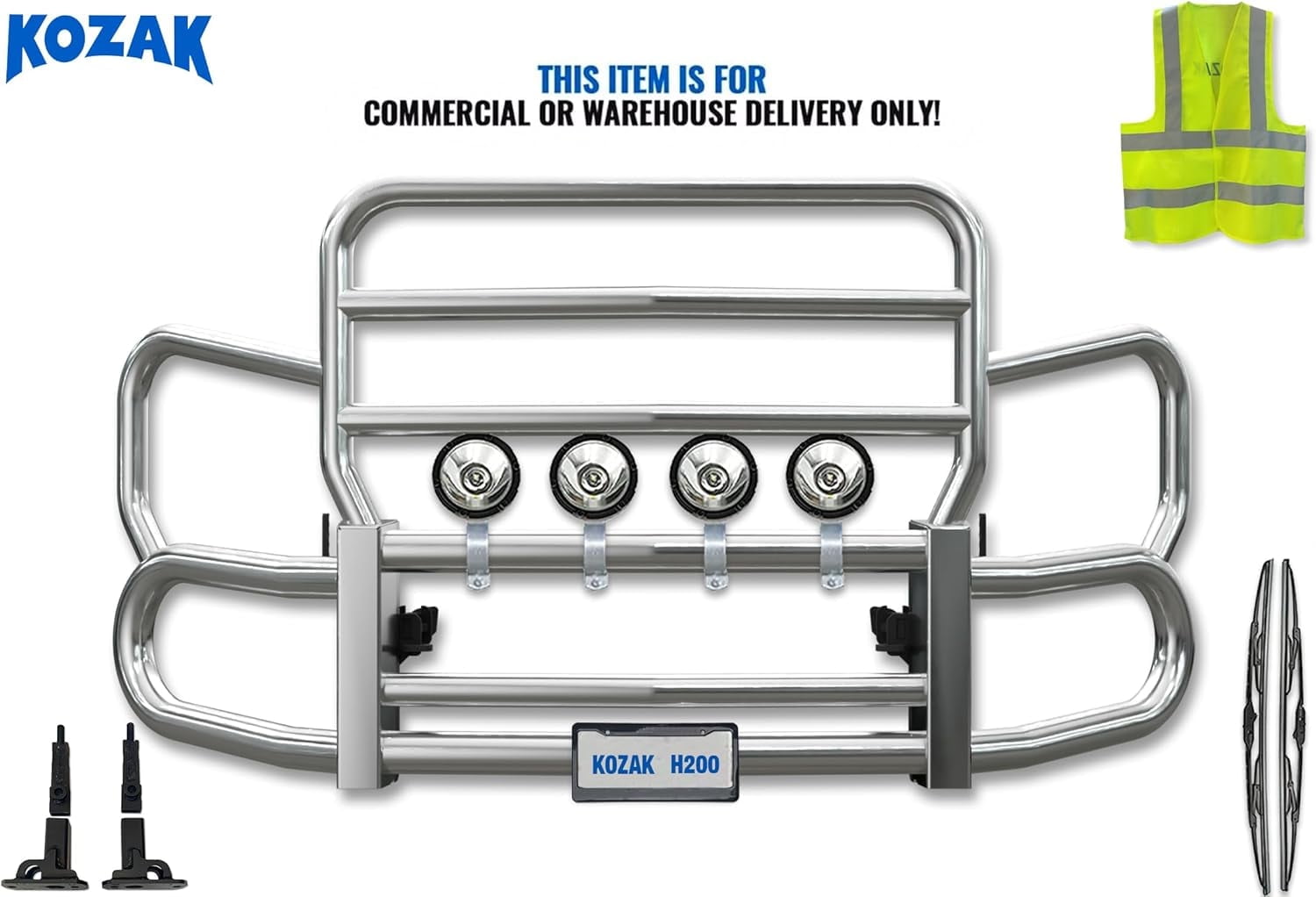 Steel Grille Deer Moose Bumper Guard Herd Series 300 w/Brackets & 4X 6 ...