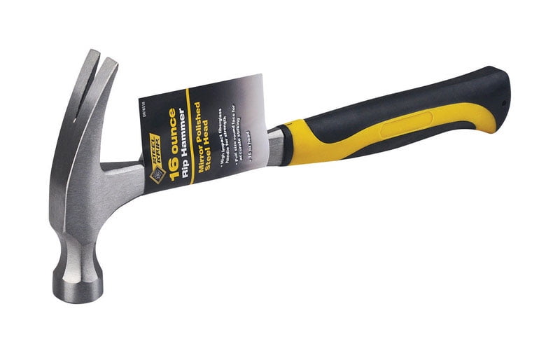 Steel Grip 16 oz. Smooth Face Rip Hammer Fiberglass Handle - Walmart.com