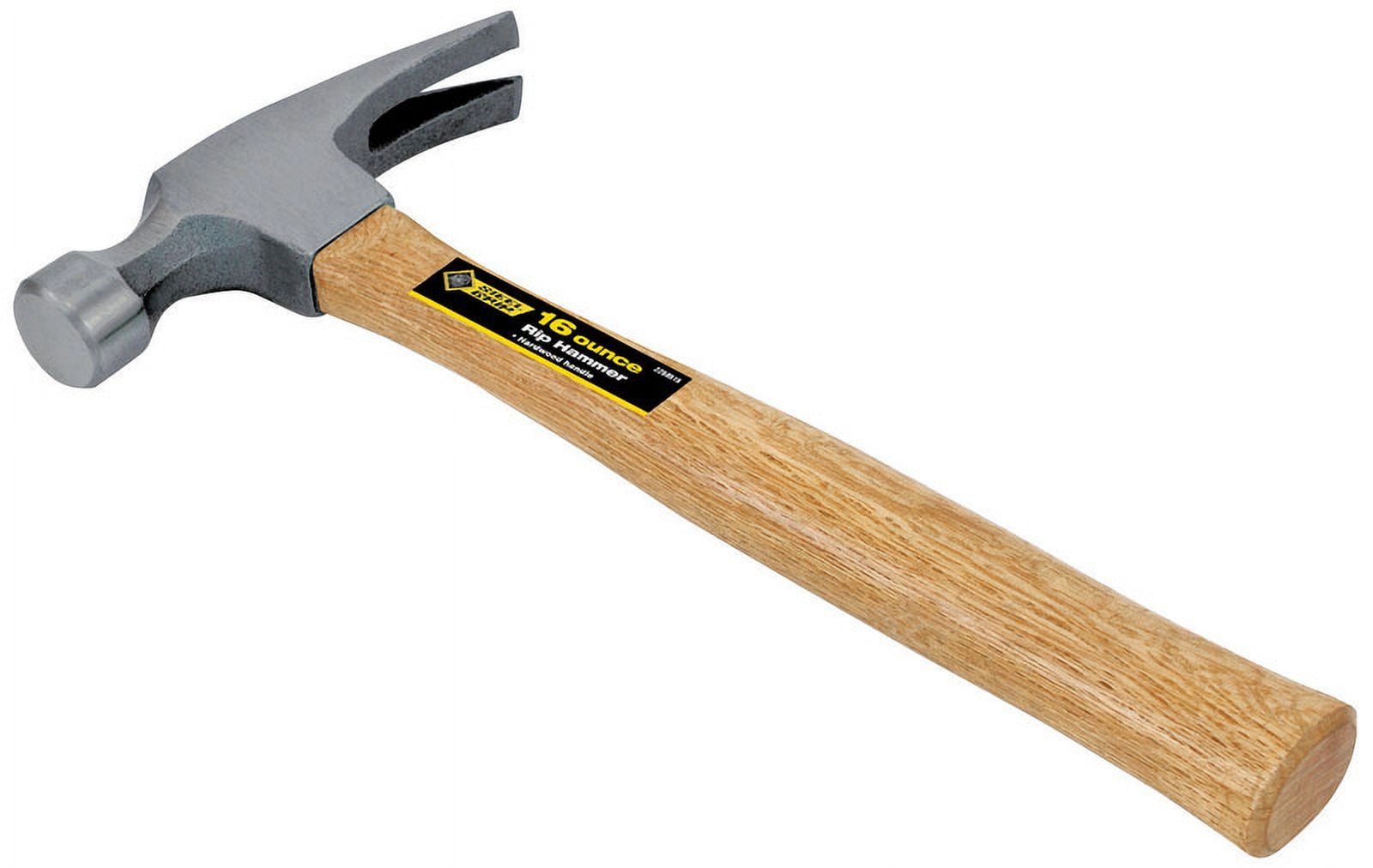 Steel Grip 16 oz. Smooth Face Rip Hammer Wood Handle - Walmart.com