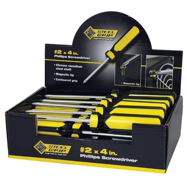 Steel Grip No.2 x 4 in. Phillips Screwdriver Counter Top Display ...