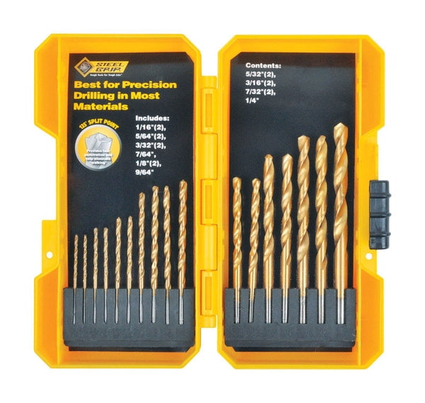 Steel Grip Titanium Drill Bit Set 17 pc - Walmart.com