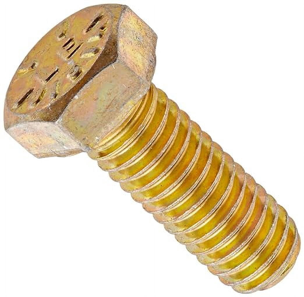 Steel Hex Bolt, Grade 8, Zinc Yellow-Chromate Plated Finish, Hex Head ...