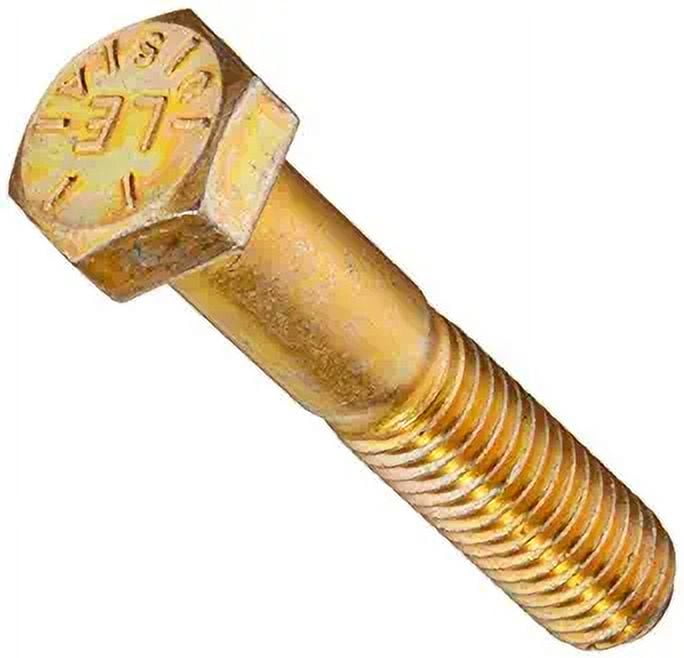 Steel Hex Bolt, Grade 8, Zinc Yellow-Chromate Plated Finish, Hex Head ...