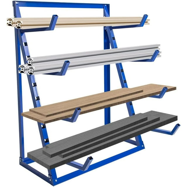 Steel Horizontal Storage Rack, Heavy Duty Bar Storage Rack with 4-Level ...