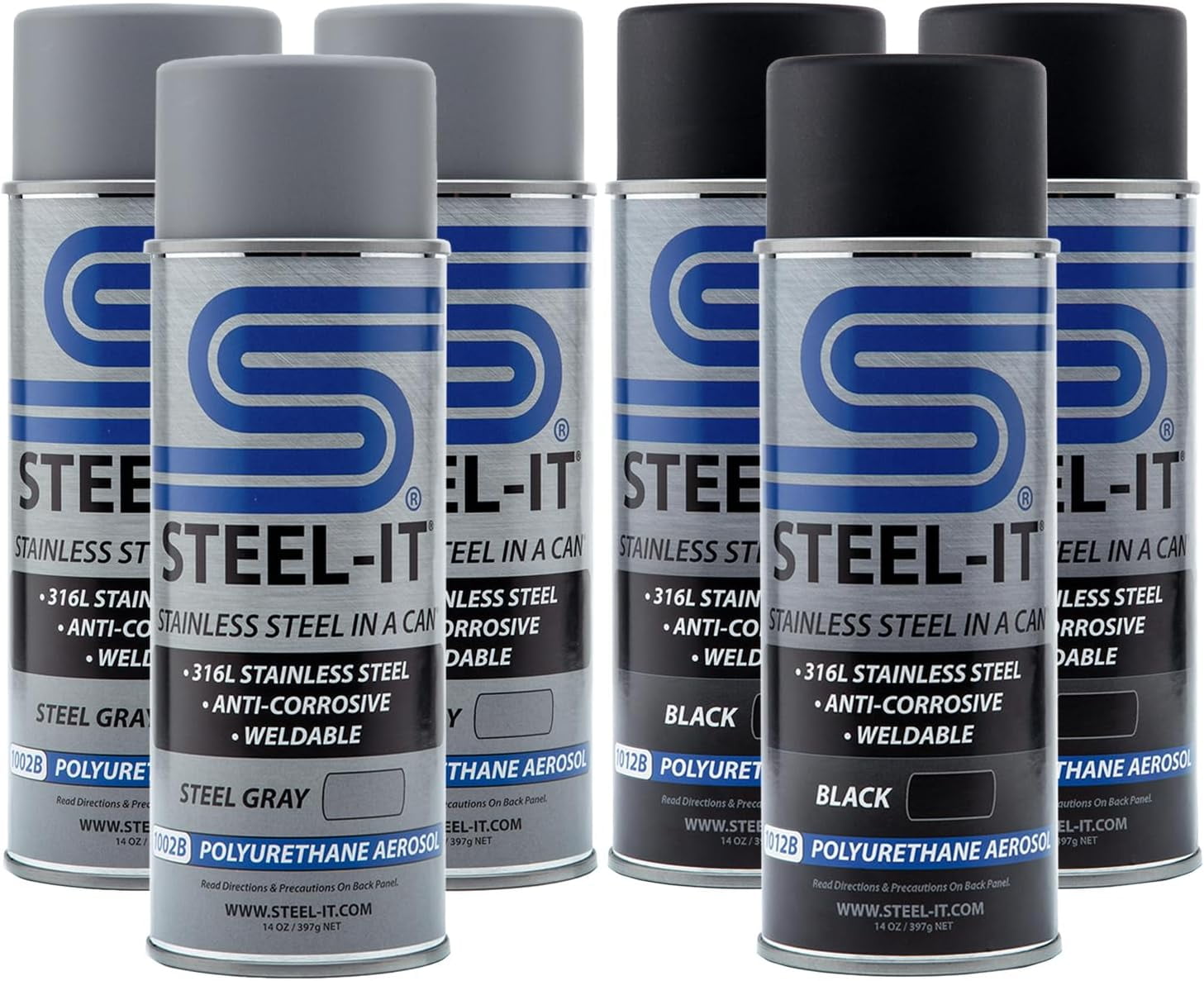 Steel-It Polyurethane Aerosol Steel, Stainless Steel in a Can, Protects ...