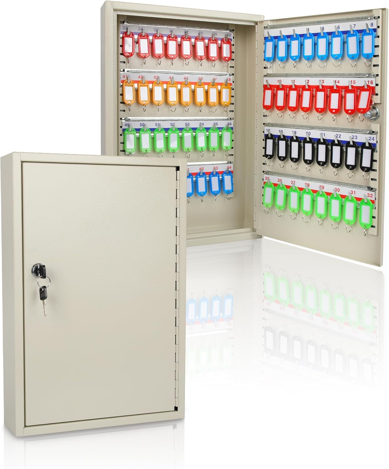 Steel Key Box Safe Cabinet with Lock, Wall Mount Key Holder for Home ...