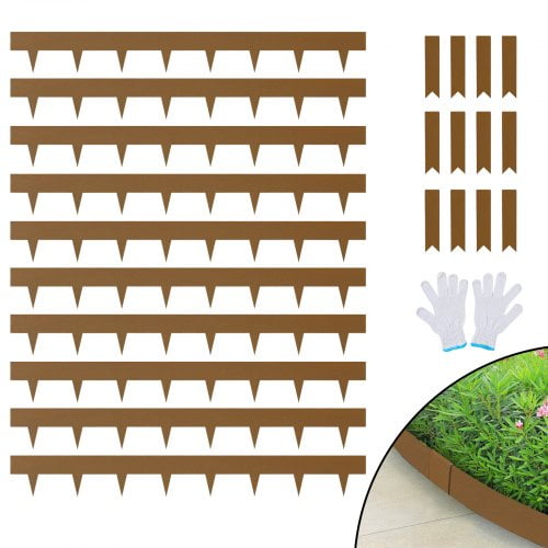 Steel Landscape Edging, 10-pack Steel Garden Edging Borders, 39.6" L x ...