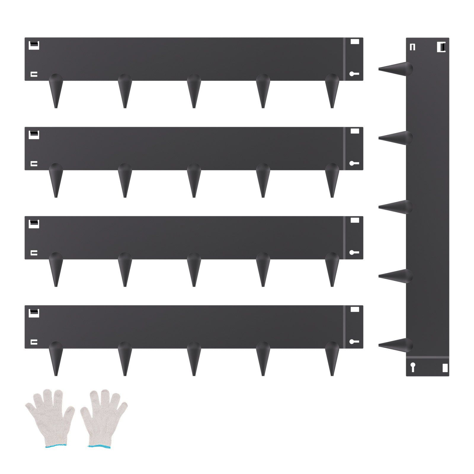 Steel Landscape Edging 5 Pack, 39x5 Inch Rustproof Garden Border, Black ...