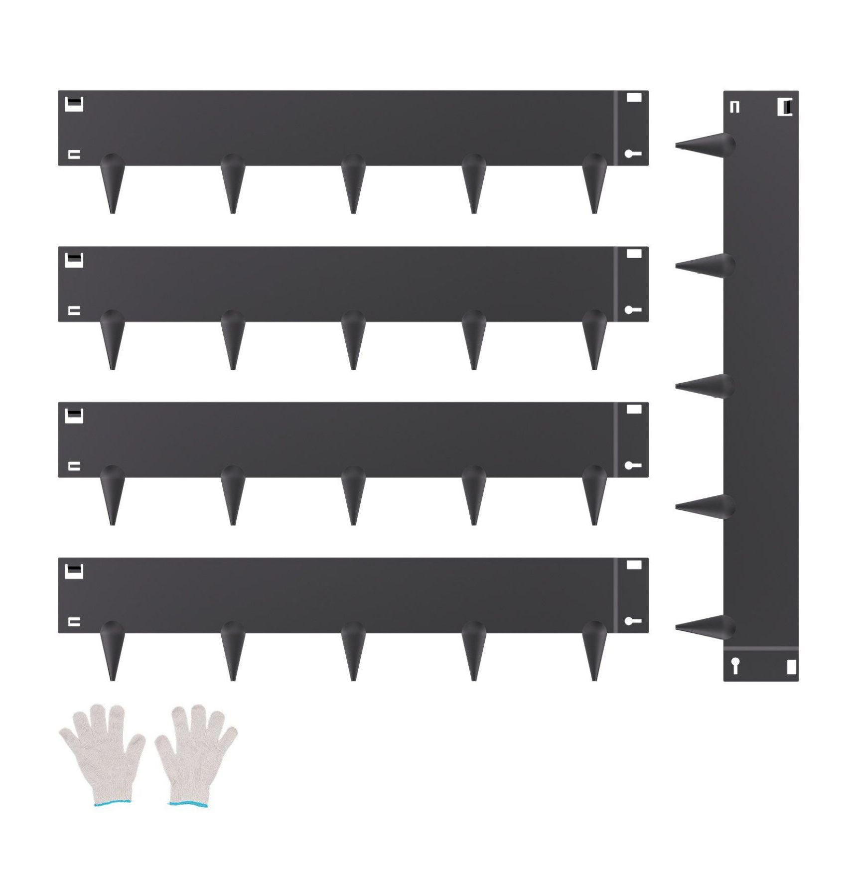 Steel Landscape Edging 5 Packs 39x5in, Rust-Proof Garden Border, Black Metal Lawn Edging for ...