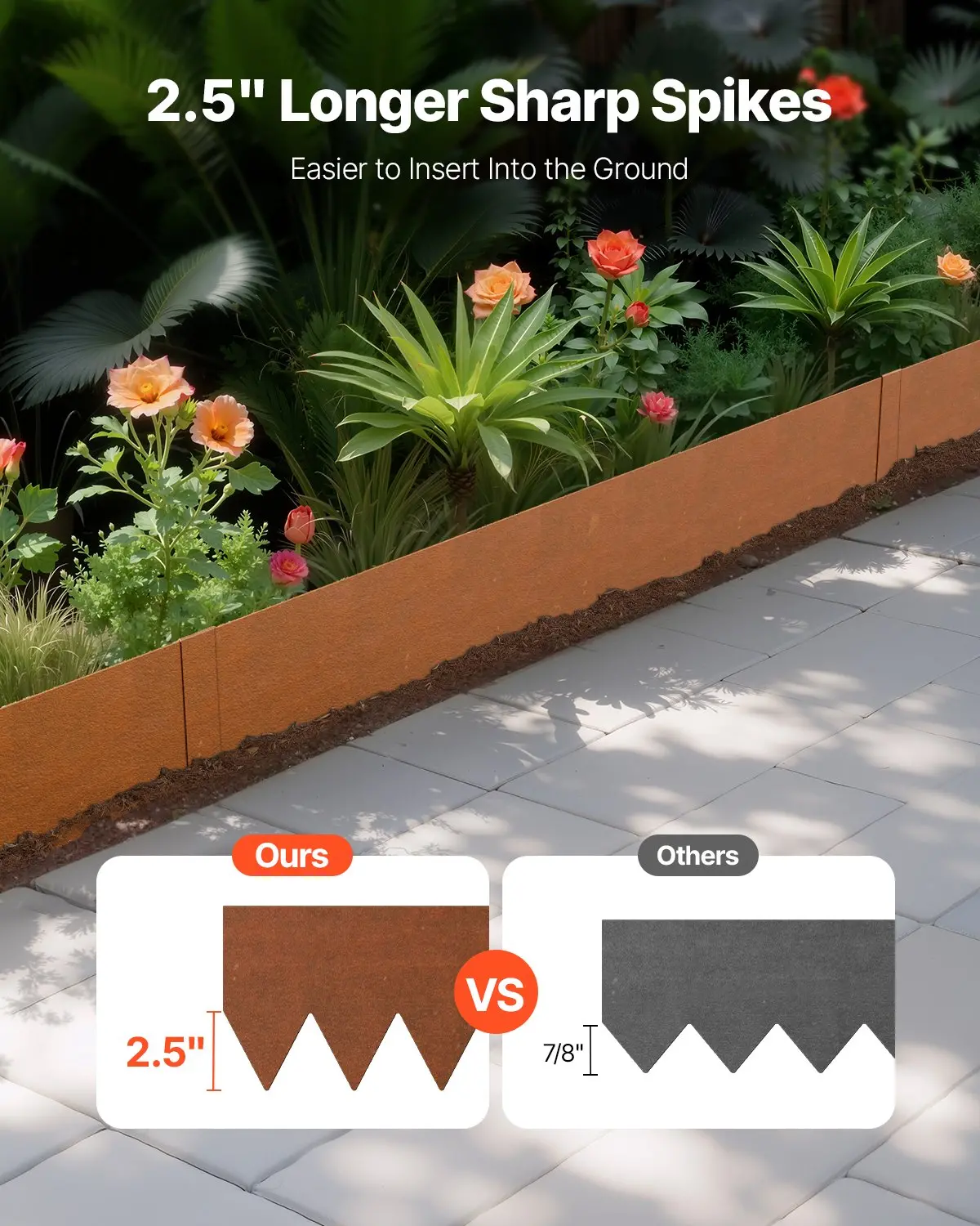 Steel Landscape Edging 6 Packs 40x6in Weather-Resistant Garden Edging ...