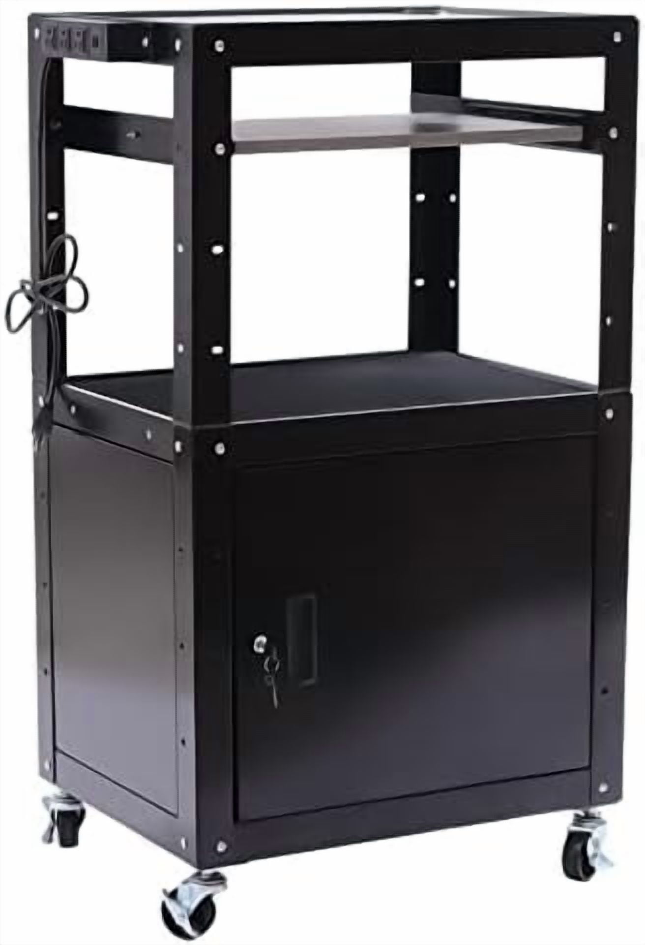 Steel Large AV Cart with Extra Storage, Multipurpose Adjustable Height ...