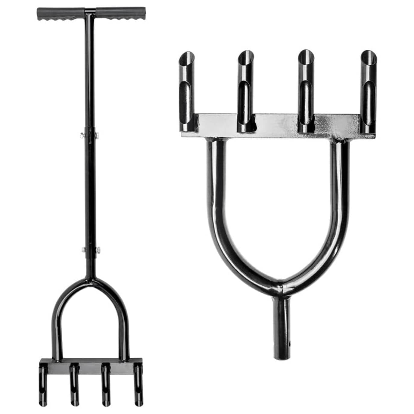 Steel Lawn Coring Aerator, 4 Half-Open Slot Hollow Tines Manual Grass ...