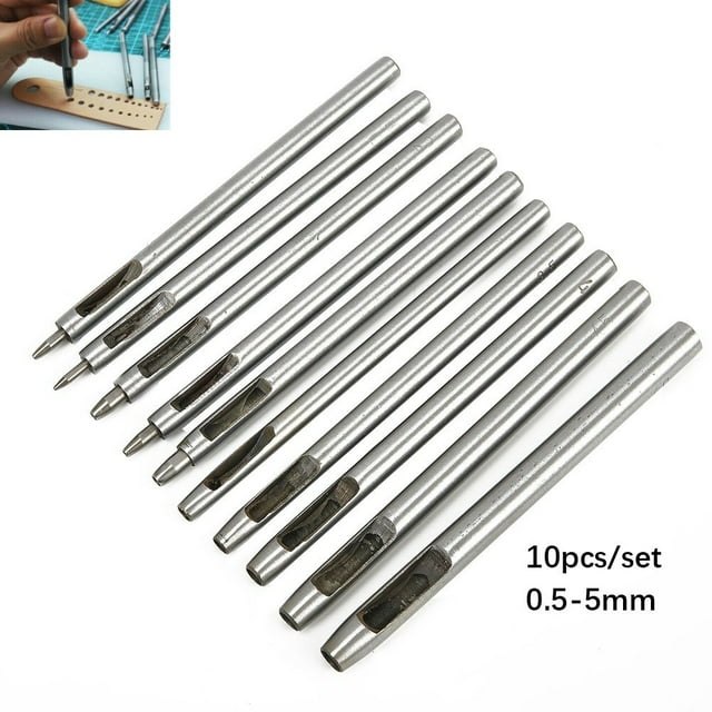 Steel Leather Hole Punch Tool Set for Crafting with Various Sizes ...