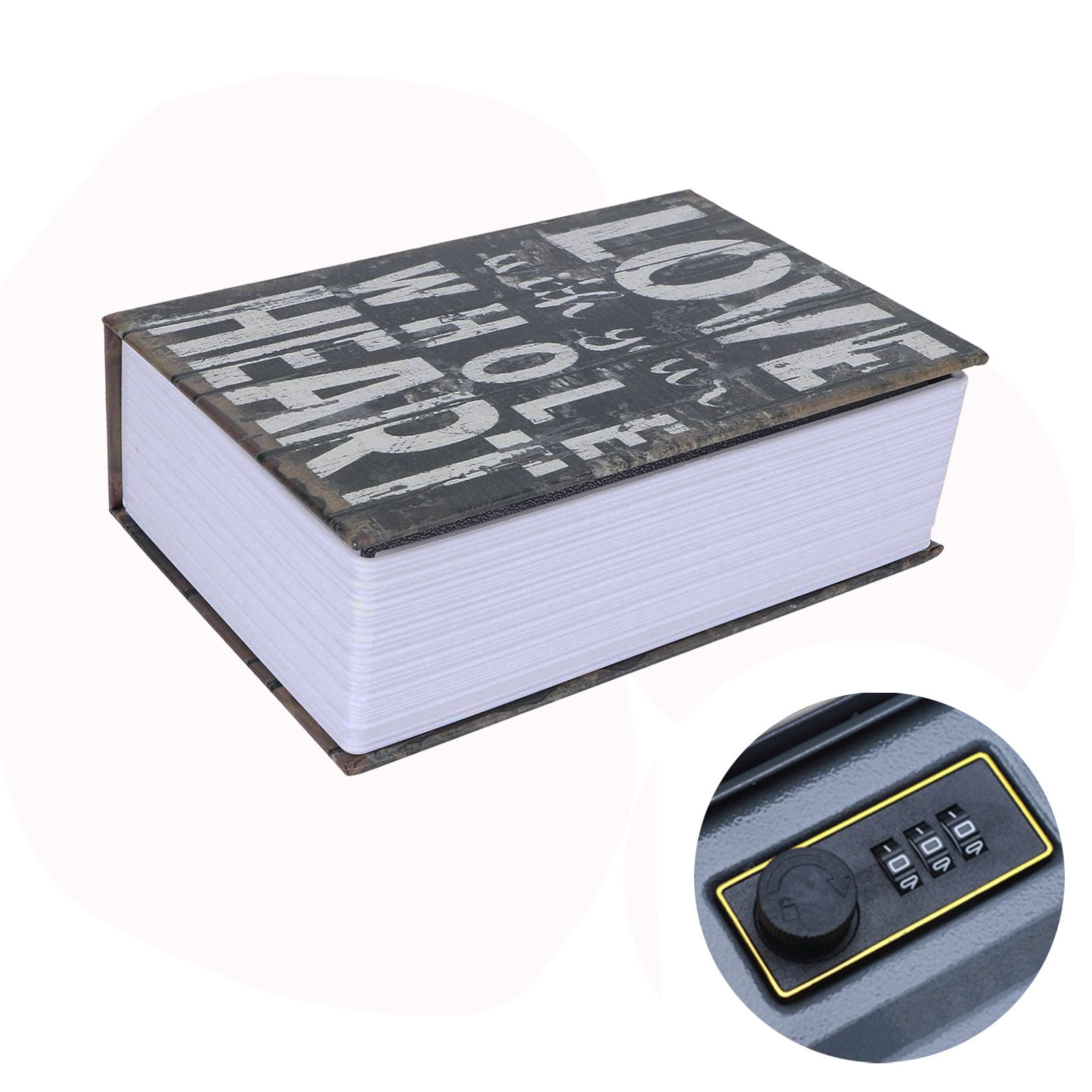 Steel-Lined Combination Lock Security Box - Disguised Book Storage Safe ...