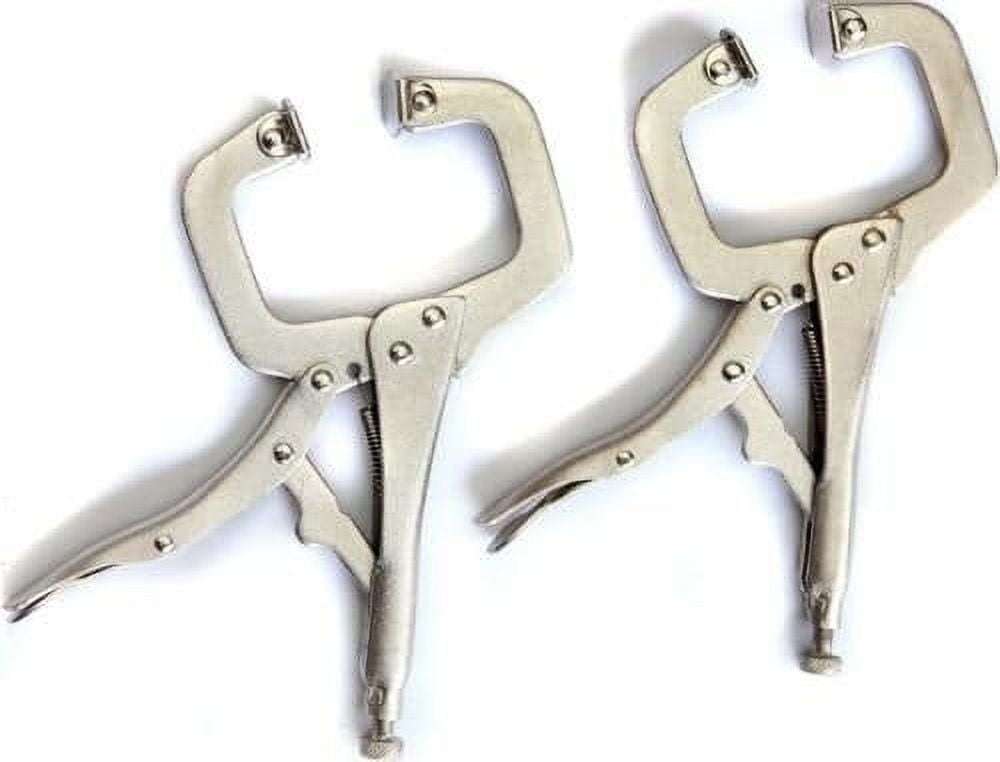 Steel Locking C-Clamp Pliers, Heat-Treated Compact Design with Swivel ...