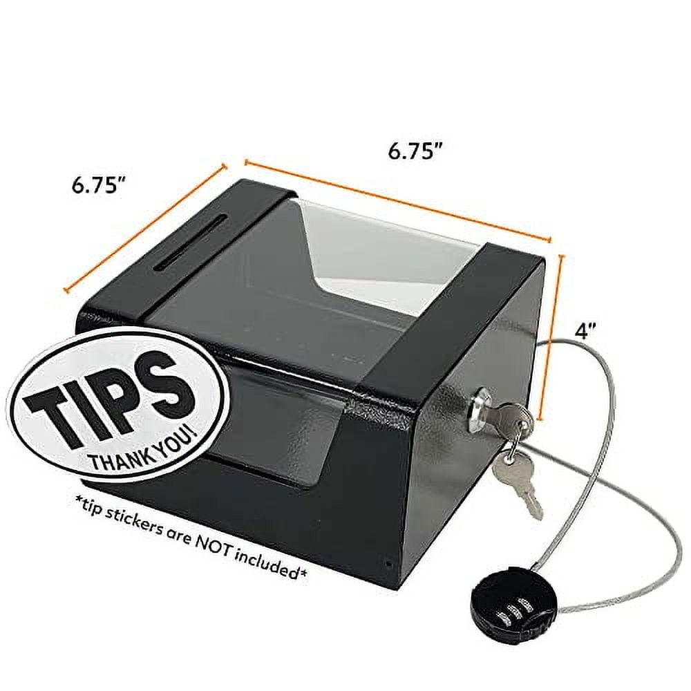 Steel Locking Tip Box - Heavy Duty Secure Tip Jar with Combination ...