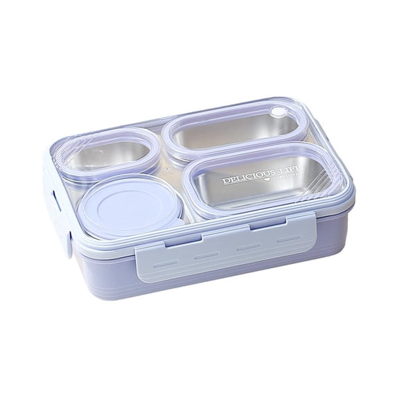 Steel Lunch Box,4 Compartments Leak Proof Metal Lunch Box, 304 for ...