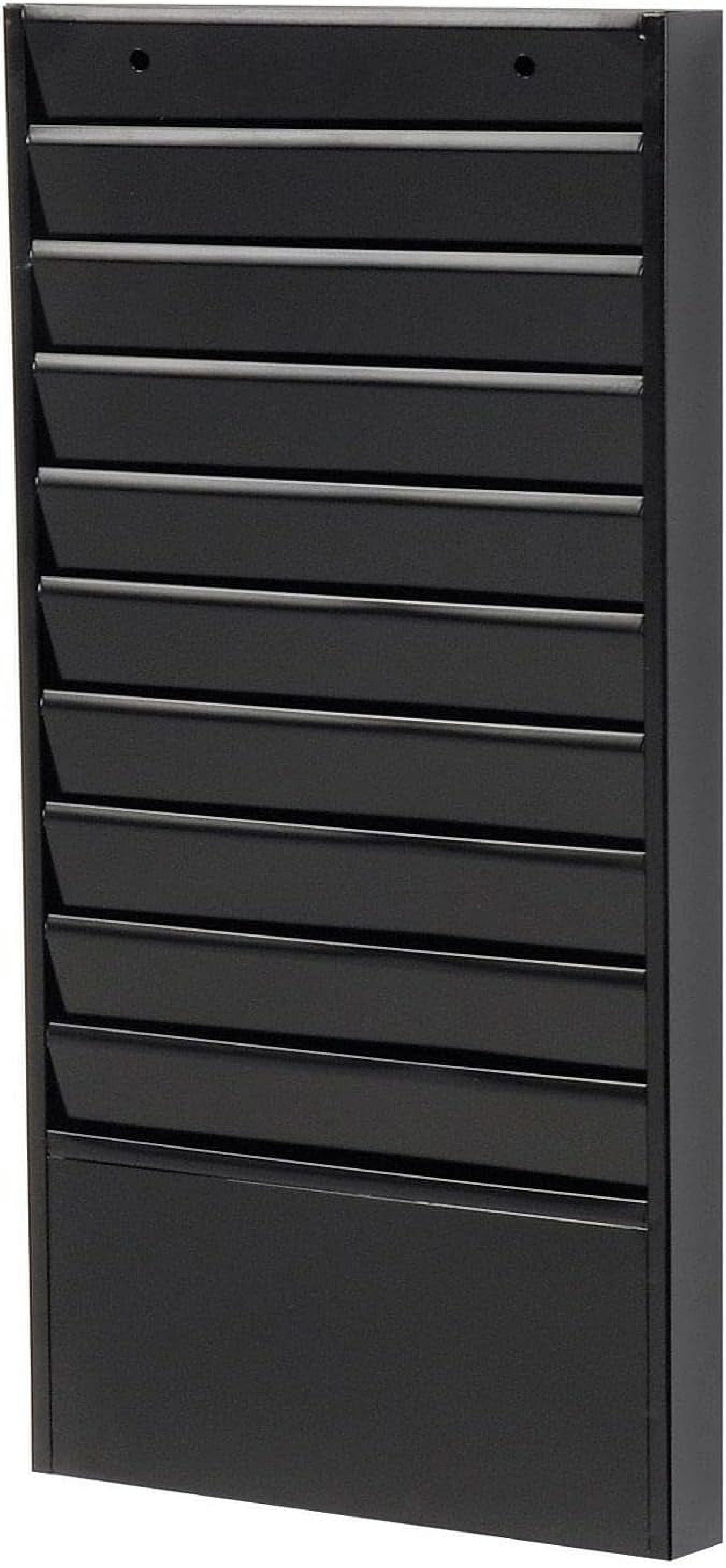 Steel Medical Chart Hanging Wall File Holder, 10 Pockets, Black ...