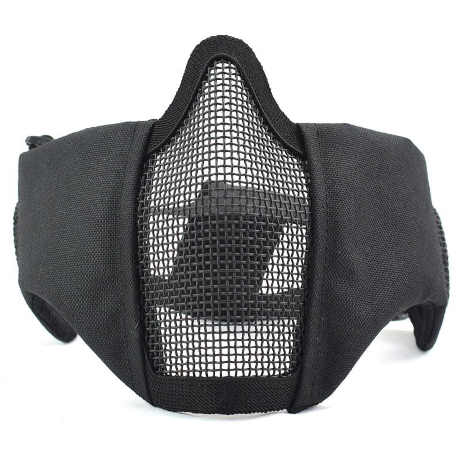 Steel Mesh Half Face Shield Mask with Adjustable Straps for Airsoft ...