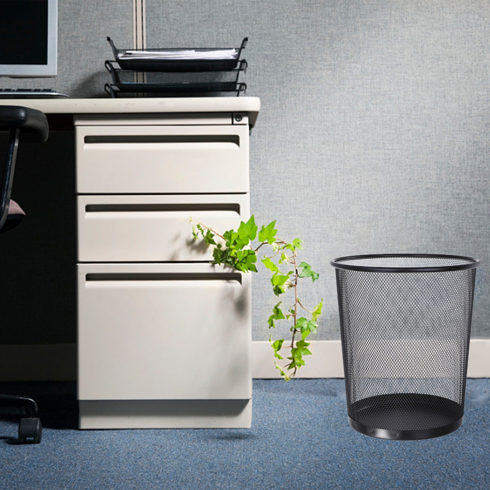 Steel Mesh Wastebasket, Wire Mesh Desk Trash Can, Metal Meshround ...