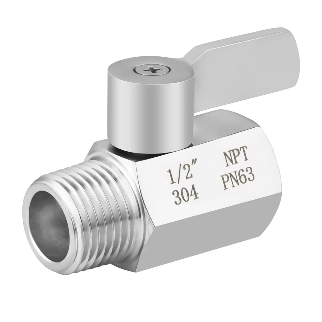 Steel Mini Ball Valves 1/2 Inch NPT Thread Water Flows Control Device ...