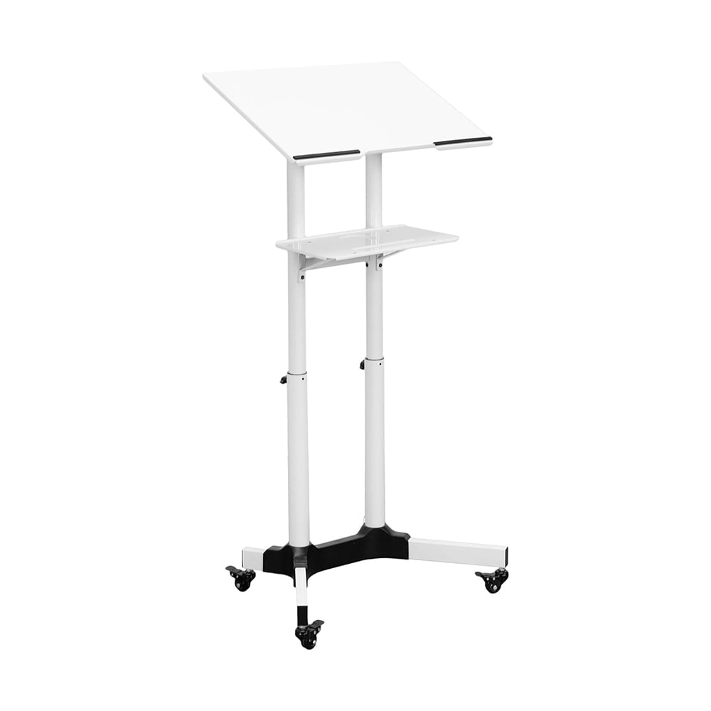 Steel Mobile 24 inch Height Adjustable Multi-Purpose Rolling Podium ...