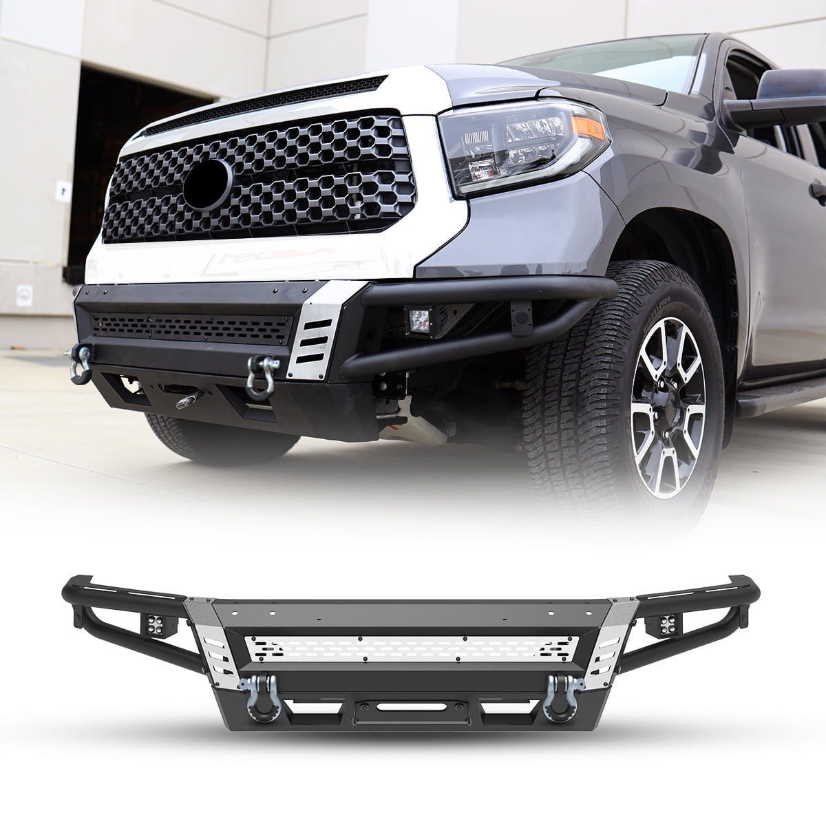 Steel Modular Front Bumper+Side Wings+Winch Plate For 2014-2021 Toyota ...