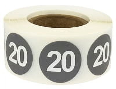 Steel Number 20 Stickers 0.75 Inch 500 Labels On A Roll - Walmart.com