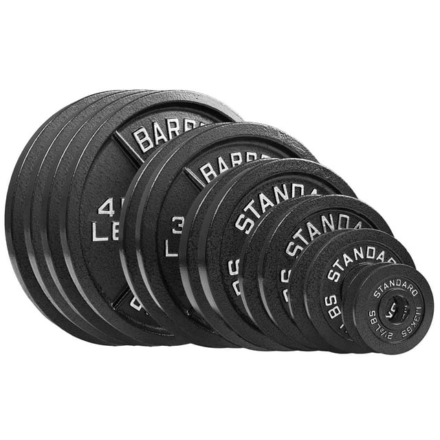 Premium Coated Steel Olympic Weightlifting 335lb Set - Metal Barbells 2 ...