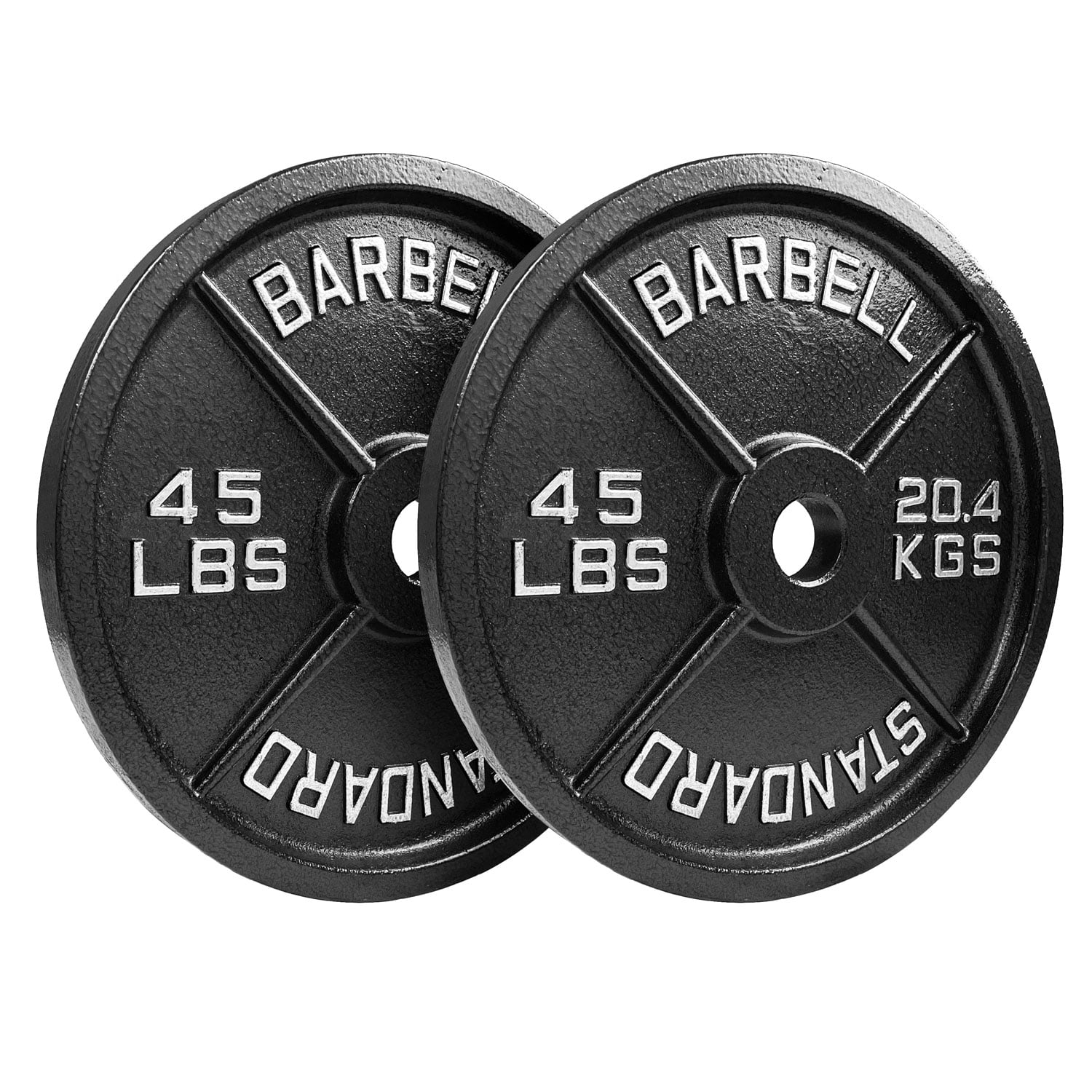Standard 45lb Olympic Steel Plates - Weightlifting Barbell Set ...