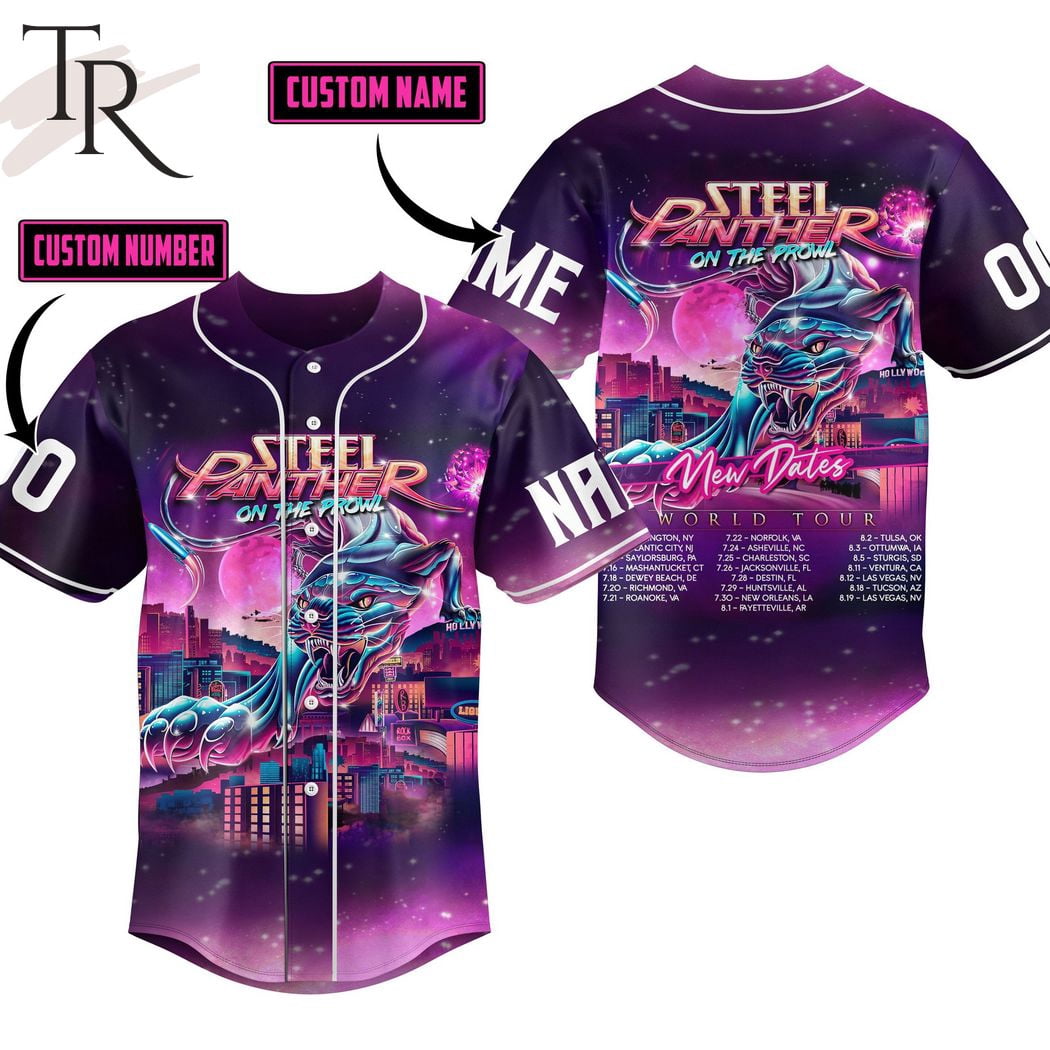 Steel Panther On The Prowl New Dates World Tour Custom Baseball Jersey ...