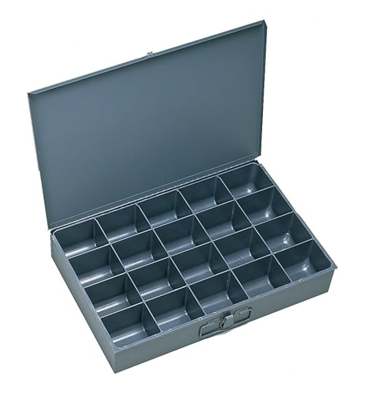 Steel Parts Organizer Box, 20 Compartment - 18x12x3 inch - Gray Tool ...