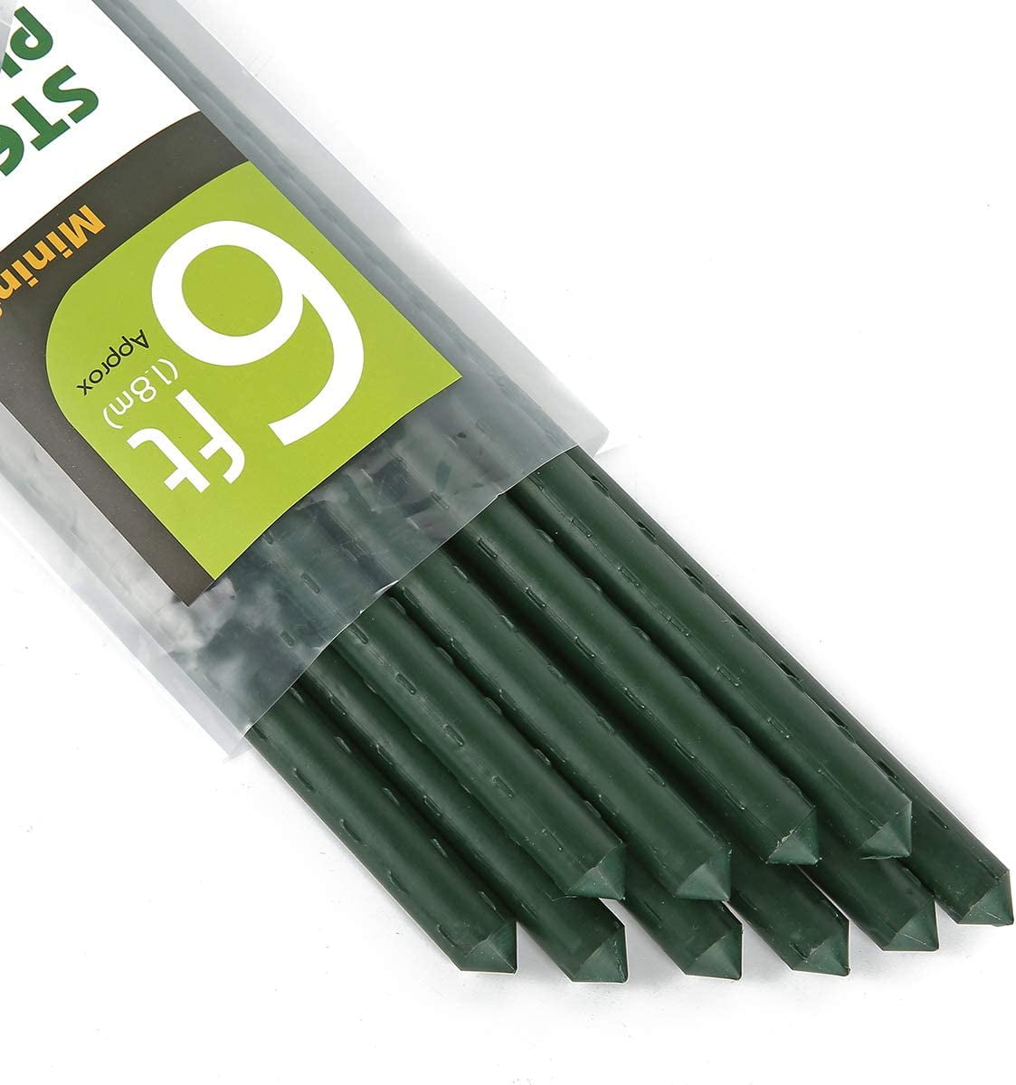 Steel Plant Stakes 6 Feet Tall Plastic Coated Metal Garden Supports for ...